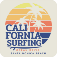 Santa Monica Beach Surfing Sticker