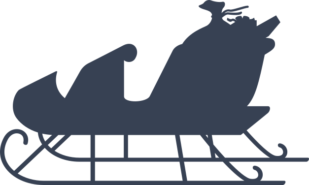 Santa's Sleigh Sticker - 50+ Colors!