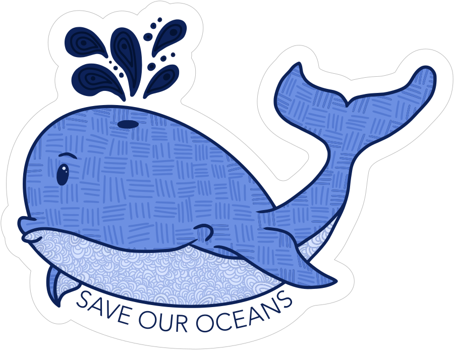 Save Our Oceans Whale Sticker Shipped Fast & Free!