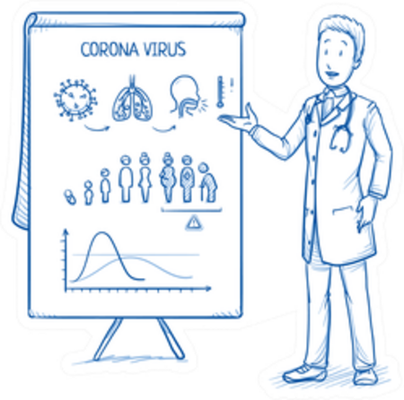 Scientist Or Doctor Presenting Symptoms Illustration Sticker