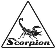 Scorpion Warning Sign Sticker