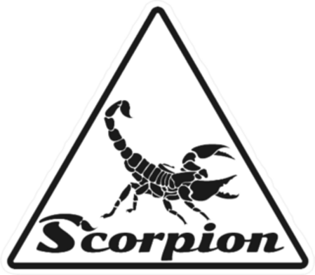 Scorpion Warning Sign Sticker