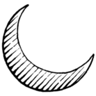 Scratchboard Style Ink Drawing Of Moon Sticker