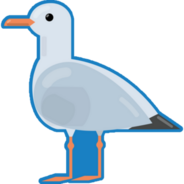 Seagull On Blue Sticker