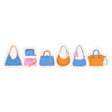 Set Of Colorful Female Bags Sticker