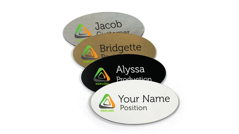 Custom Large Oval Name Tags - Print Your Design In Full Color!