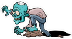 Shallow Grave Cartoon Zombie Sticker