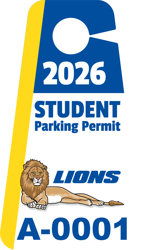 Custom Triangle Hang Tag Parking Permit with Side Stripe