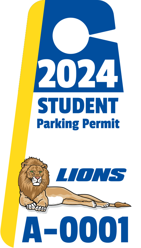 Custom Triangle Hang Tag Parking Permit with Side Stripe