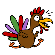 Silly Cartoon Turkey Character Sticker
