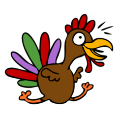 Silly Cartoon Turkey Character Sticker