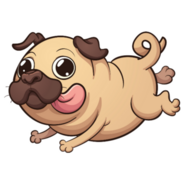 Silly Pug Running Sticker