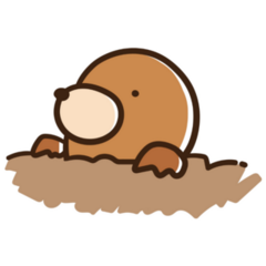 Simple Mole Cartoon Sticker