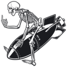 Skeleton Riding On Air Bomb Sticker