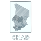 Sketch Map Of Chad Sticker