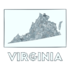 Sketch Map Of Virginia Grayscale Hand Drawn Sticker