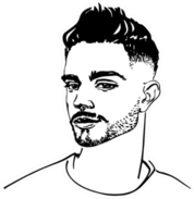 Sketching Handsome Arabian Young Man Sticker