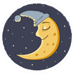 Sleeping Moon Sticker