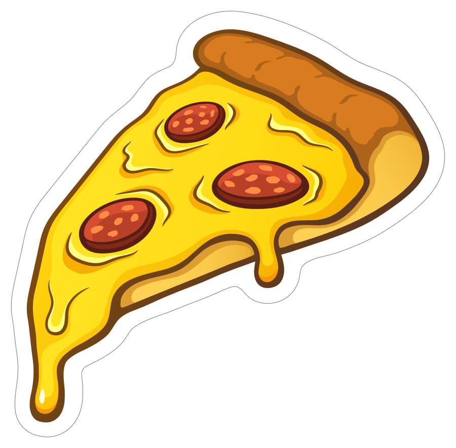 Slice of Pepperoni Pizza Sticker - 50+ Color Options!