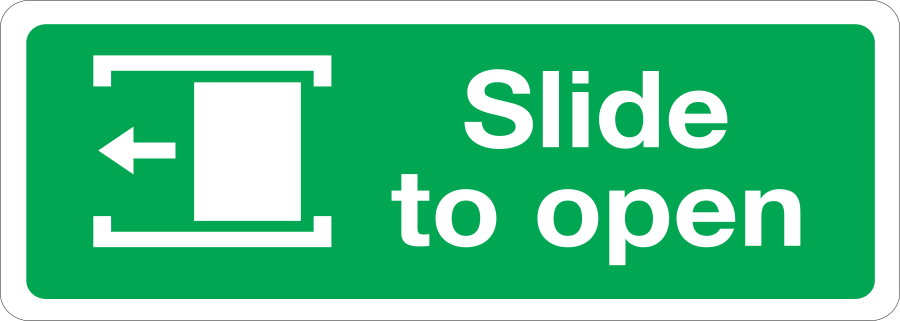 Slide Left To Open Sign Sticker Shipped Fast & Free!