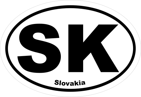 Slovakia Sk Oval Sticker - Fast Shipping & No Minimums