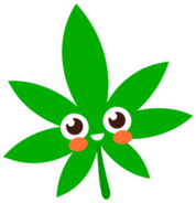 Smiling Happy Marijuana Leaf Cartoon Sticker
