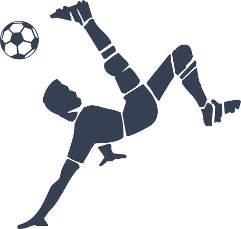 Vibrant, High-Quality Soccer Player Bicycle Kick Stickers