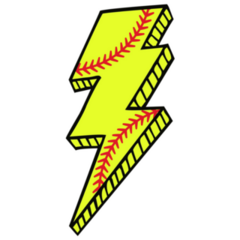 Softball Lightning Bolt Sticker