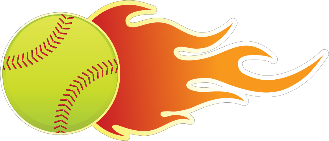 Softball On Fire Magnet Shipped Fast & Free!
