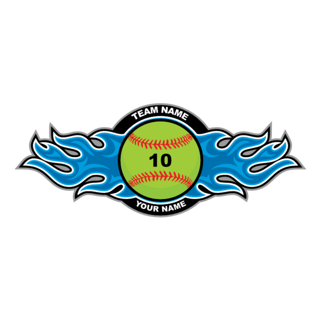 Flaming Softball Sticker