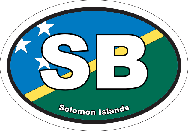 Solomon Islands Flag Oval Sticker - 50+ Color Options!