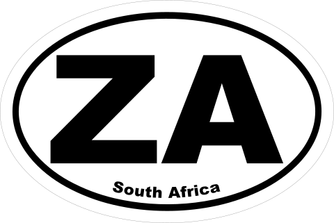 Order Your South Africa Za Oval Sticker Today - Free Shipping!