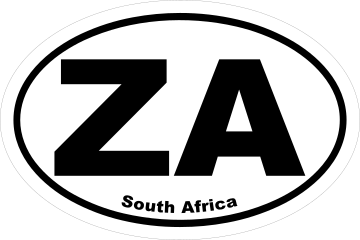 Order Your South Africa Za Oval Sticker Today - Free Shipping!