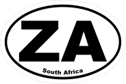 Order Your South Africa Za Oval Sticker Today - Free Shipping!