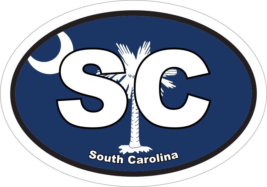 South Carolina Sc State Flag Oval Sticker