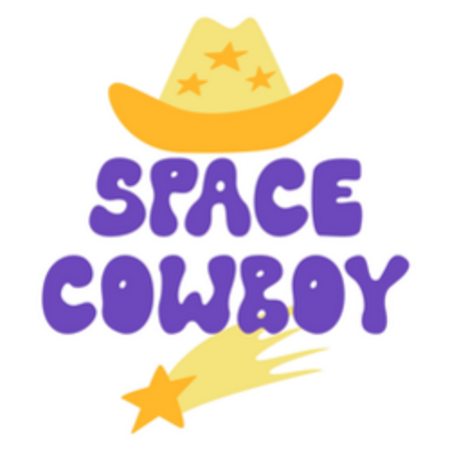 Space Cowboy Groovy Lettering Sticker