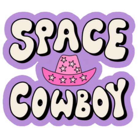 Space Cowboy Groovy Purple Sticker