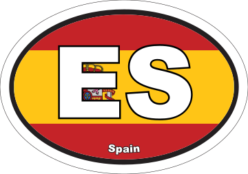 Spain Es Flag Oval Sticker Shipped Fast & Free!