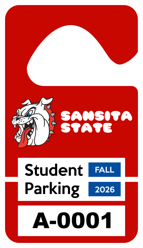 Design School Parking Hang Tags with Split Colors