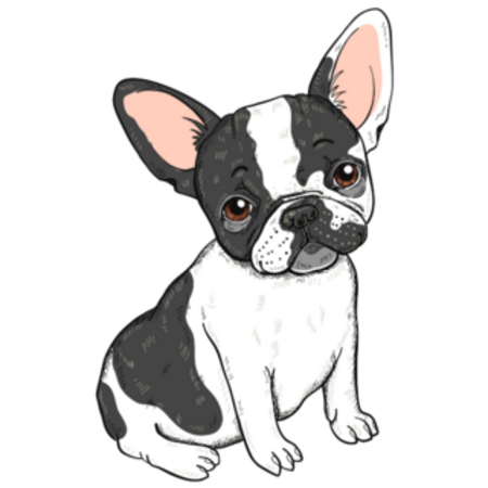 Spotted Frenchie Sitting Sticker
