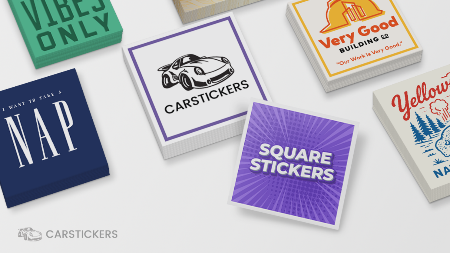 Custom Square Stickers - Vibrant, Multi-Color Vinyl Print