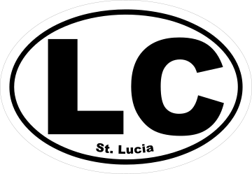 St. Lucia Lc Oval Sticker - 50+ Color Options!