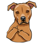 Staffordshire Terrier Dog Middle Finger Sticker