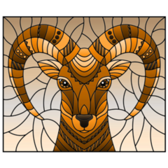 Stained Glass Ram Sticker