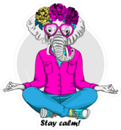Stay Calm Elephant Sticker