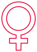 Stencil Outline Of Red Female Symbol Sticker