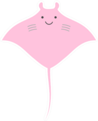 Stingray Adorable Pink Smiling Sticker