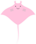 Stingray Adorable Pink Smiling Sticker