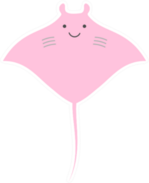 Stingray Adorable Pink Smiling Sticker
