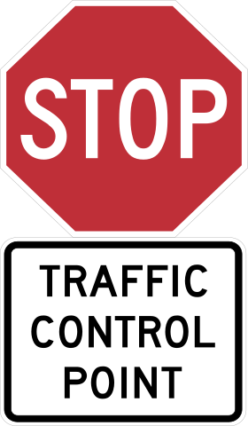 Order Your Stop Traffic Control Point Sticker Today - Free Shipping!